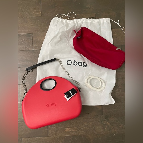 Bags | O Bag In Red With Interchangeable Handles And Removable Chain ...